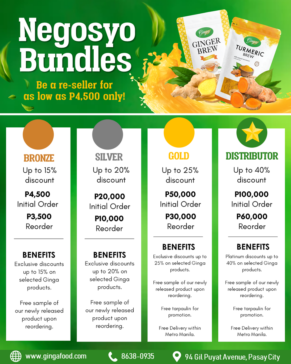 NEGOSYO BUNDLES- SILVER – Ginga Food